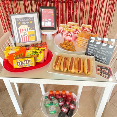 Movie Night Concession Stand Sign Editable Printable (Download Now) - Etsy