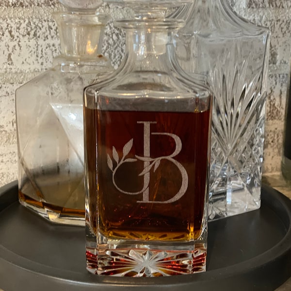 Whiskey Decanter Set, Personalized Split Letter Monogram Set, Initials ...