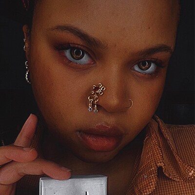 Dangle Nose Cuff no Piercing Necessary Adjustable Fake / Faux Nose Ring ...
