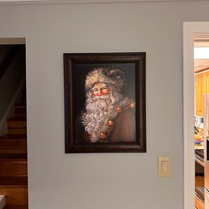 Father Christmas woodland Santa by Susan Comish 18x22 Santa Claus Saint ...