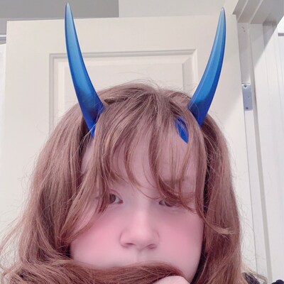 Red Resin Cast Chibi Horns Oni / Demon / Devil / Dragon / Monster Horns ...