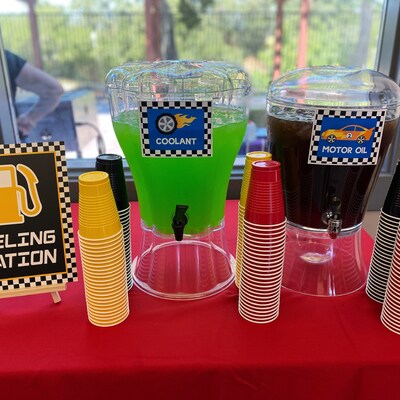 Car Birthday Party Drink Sign Template, Cars Party Soda Label Decal ...
