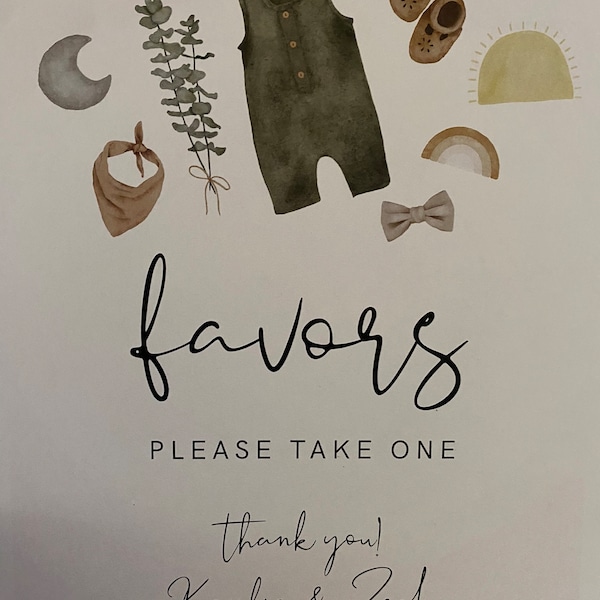 Baby Shower Sign Bundle, Clothes Baby Shower, Boy Baby Shower, 5x7 ...