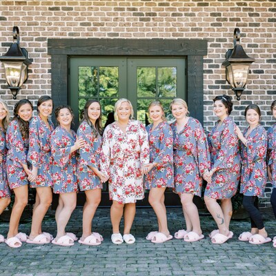 Bridesmaid Robes Set Satin Matte Getting Ready Robes Bridal Robes ...