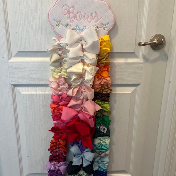 Bow Holder, Hairbow Hanger, Embroidered Bow Holder, Monogrammed Bow ...