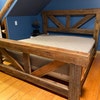 Timber Frame Trestle Bed Rustic Bed Big Timber Bed Queen - Etsy