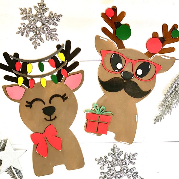 Reindeer Laser Cut File, Create Your Own, Glowforge Reindeer, Laser Cut ...