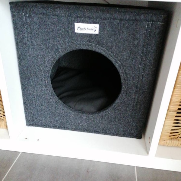 Felt Cat Cave Fits Into Ikea Expedit and Kallax, Felt Cat Cube, Cat Bed ...