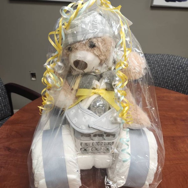 Diaper Vase Bouquet Diaper Cake Boy Diaper Cake Girl Diaper Cake Baby ...