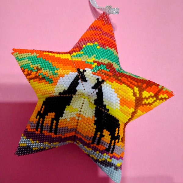 Gingerbread Man Peyote Star Pattern PDF Christmas Ornament 3D Beaded ...