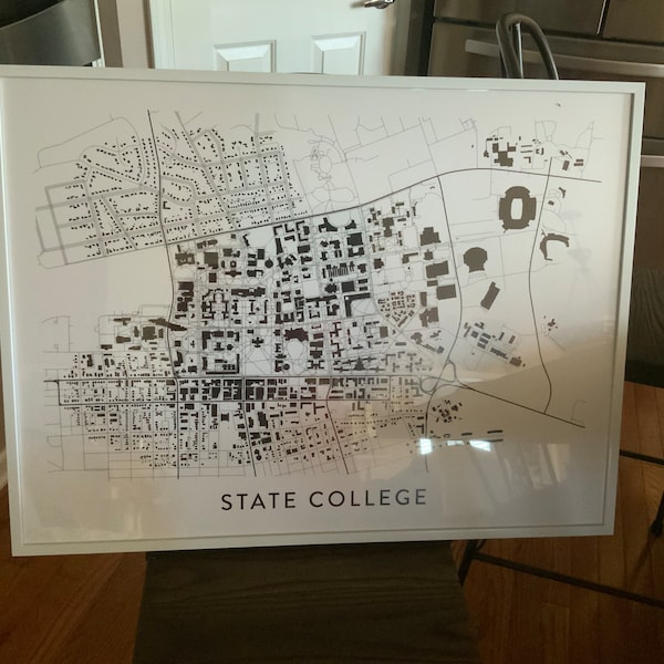 STATE COLLEGE PENNSYLVANIA Map Print / College Town Map Gifts - Etsy