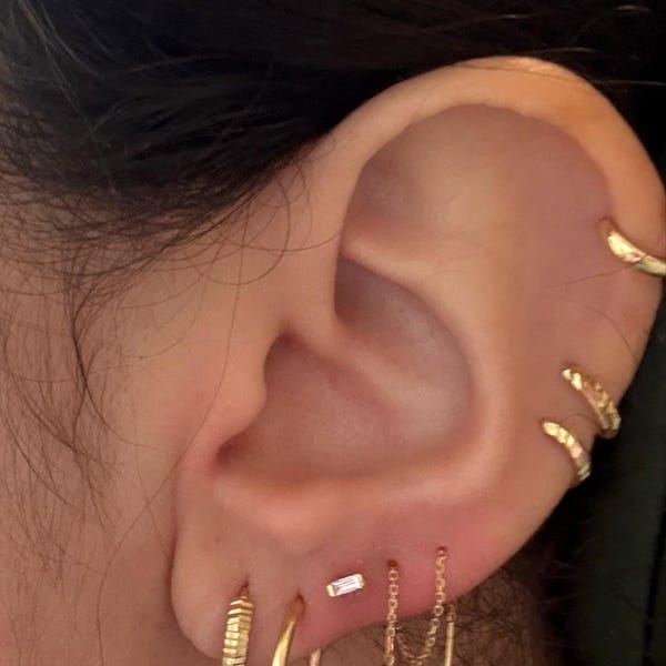 NEW ‣ Dido 14K Solid Gold Bead Charm Double Chain Attachment • 14K Gold ...