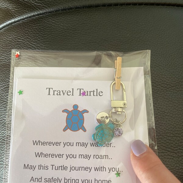 Turtle Keychain, Turtle Keyring, Personalised Gift, Travel Turtle ...