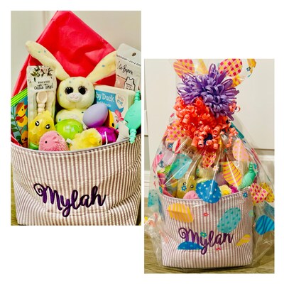 Monogram Easter Bucket, Monogram Easter Baskets, Monogram Easter Bag, Easter Baskets ...