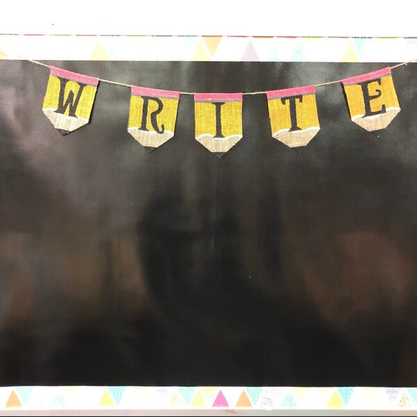 WRITE Burlap Pencil Banner Classroom Decoration Photo Prop - Etsy