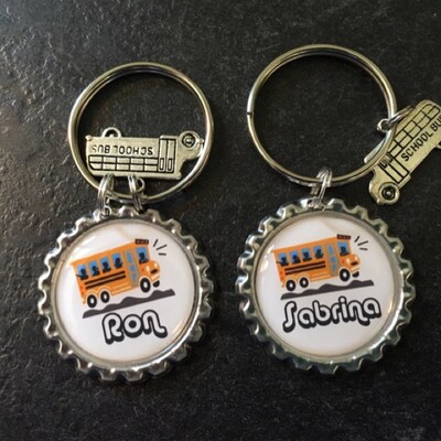 Personalized Bus Driver Key Chain With Charm - Etsy
