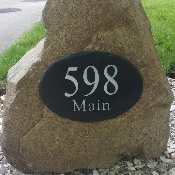 Slate House Marker ADDRESS Sign Plaque CARVED Stone / Date Circa / #MA ...