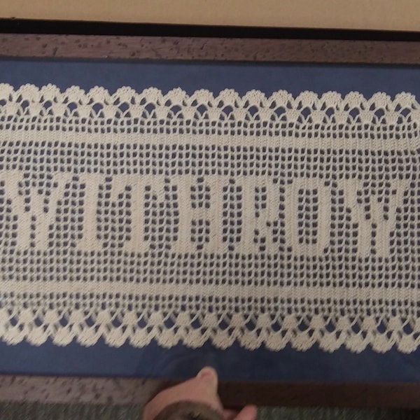 Custom Filet Crochet Name Doily - Etsy