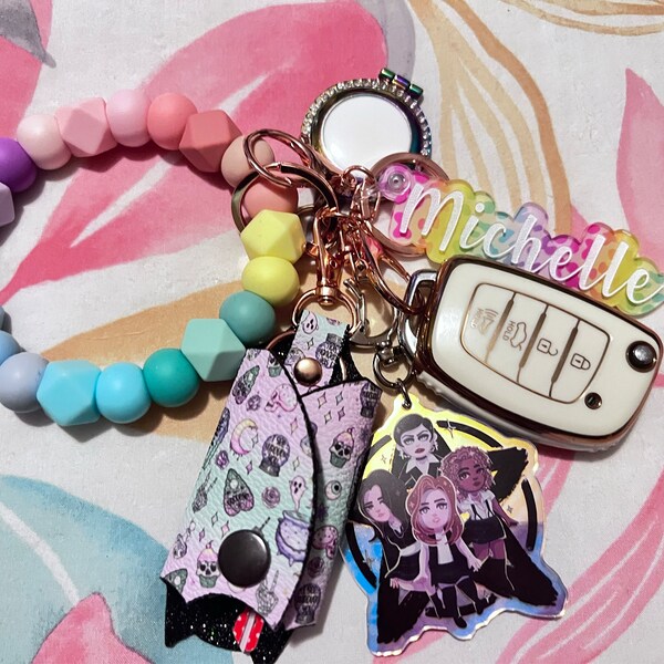 Bat Keychain, Halloween Key Fob, Bat Wing Accessory, Key Keeper, Spooky ...