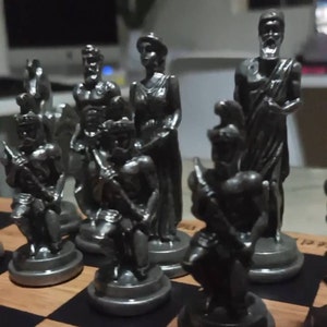 Angels and Demons Chess Set, Unique Chess Set, Handmade Black & White ...