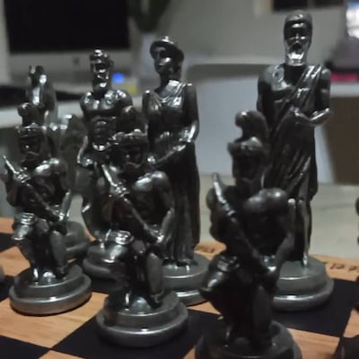 Angels and Demons Chess Set, Unique Chess Set, Handmade Black & White ...