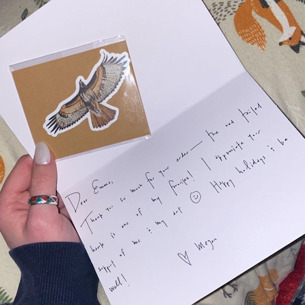 1x3" Red Tailed Hawk Sticker, Water Bottle Sticker, Waterproof, Vermont ...