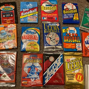 Old Baseball Cards Unopened Packs From Wax Box Vintage 100 - Etsy