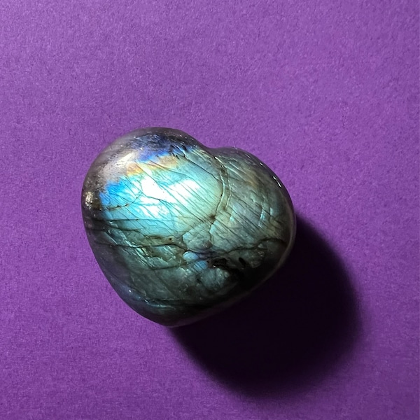 Large Puffy Labradorite Heart 40-50mm (1.5"-2") - Etsy
