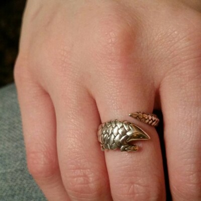 Pangolin Ring, Silver - Etsy