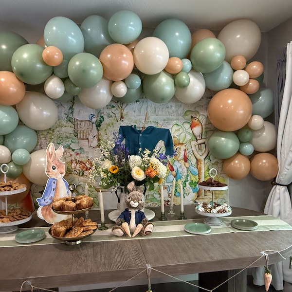 Peter Rabbit Backdrop (5x7 Feet), Pastel Easter Woodland Baby Shower ...