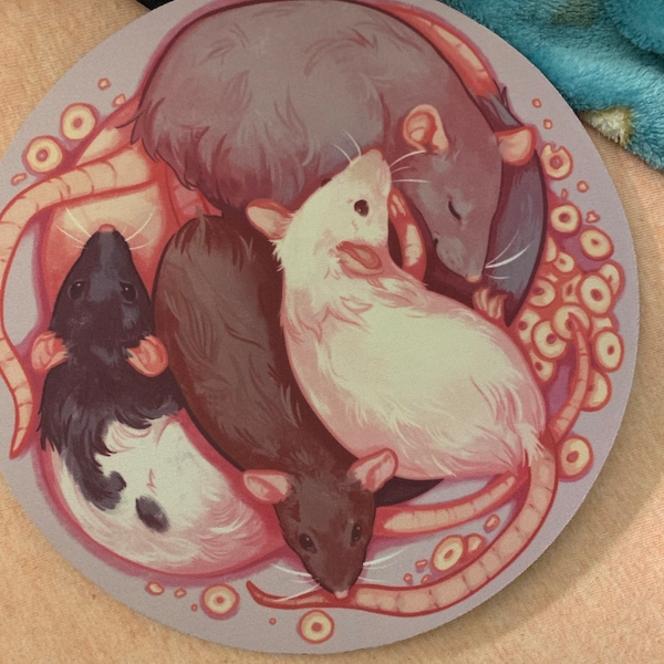 Mouse Pad - Rat Cuddle Puddle - Computer Mat - Desktop Mousepad - Desk ...