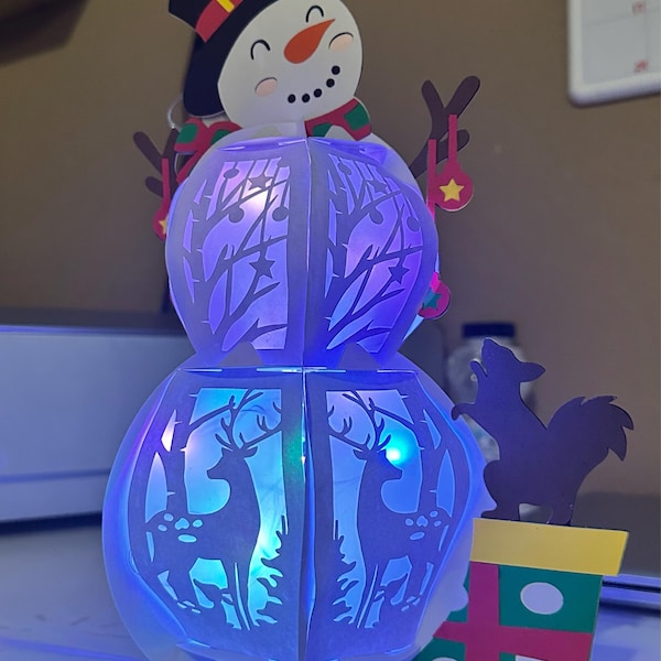 Snowman Lantern V3 PDF, Studio, SVG Templates - DIY Christmas Snowman ...
