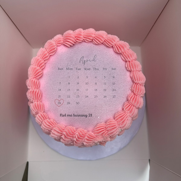 JUNE 2024 Calendar for Cake Topper Heart or Circle or Square Cake Burn ...