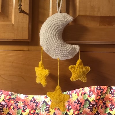 CROCHET PATTERN for the Moon and Stars Crochet Wall Hanging, Nursery ...