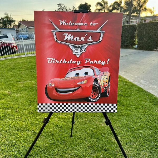 Car Birthday Welcome Sign, Personalized, Race Car, Custom Sign, Welcome ...