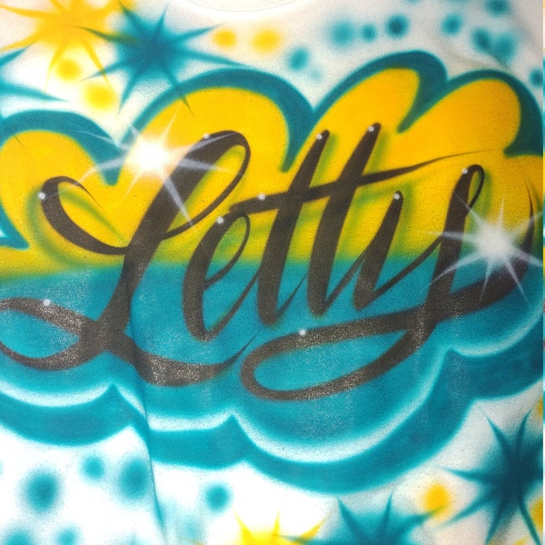 Airbrush T Shirt Script Name, Cursive Font, One Word Included - Etsy