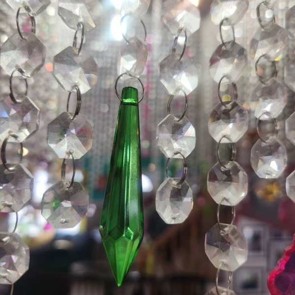 Light Green Crystal Rain Drops 20mm X 80mm Set of 4 for Chandeliers ...