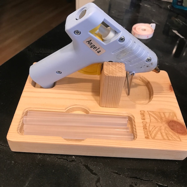 Hot Glue Gun Stand, Hot Glue Gun Holder, Wooden Glue Gun Holder, Craft ...
