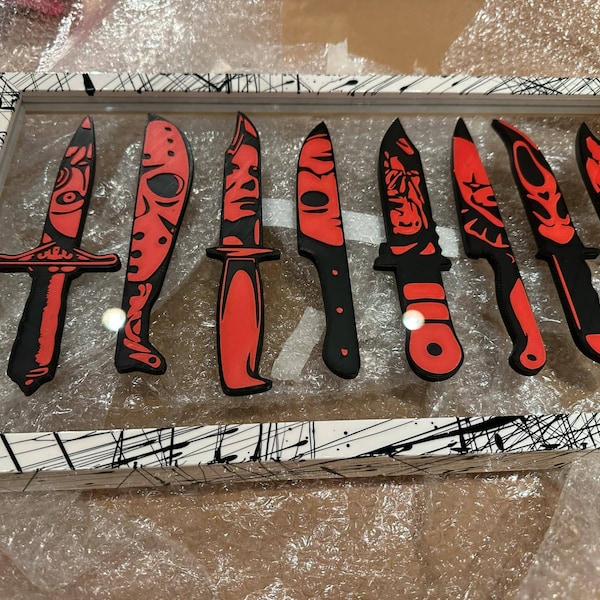 Horror Set Splatter White! Plastic 8 Pieces Ghostface,chucky, Freddy ...