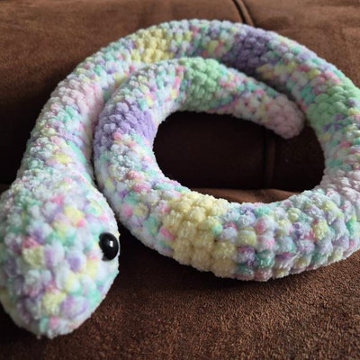 Snake Plush Crochet Pattern No Sew Do It Yourself Amigurumi Tutorial ...