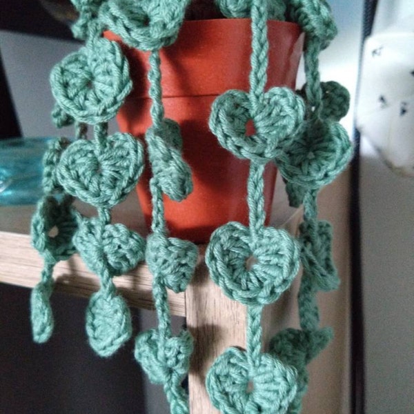 String of Hearts CROCHET PATTERN // Crochet Plant Pattern // Crochet ...