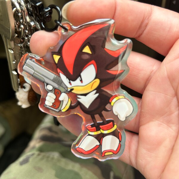 Shadow the Hedgehog 2.5in Holo Acrylic Charm Keychain Keyring - Etsy