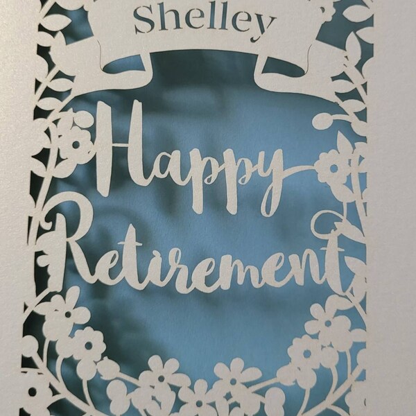 Personalised Papercut Retirement Card, Laser Cut on Your Retirement ...
