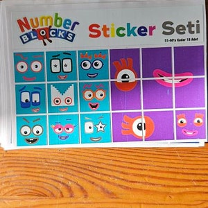 Numberblocks 21-40 Faces / for 2cm Cubes / A5 Sticker Printing ...