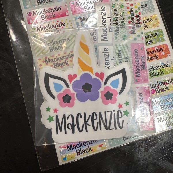 Personalized Name Stickers - Kids Name Labels, Laptop Bottle Stickers ...