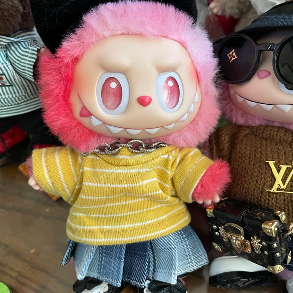 18K Gold Plated Stainless Steel Labubu Thick Gold Chain Necklace - Etsy