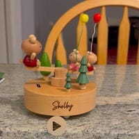 Personalised Ballerina Musical Carousel Wooden, Custom Heirloom Music ...