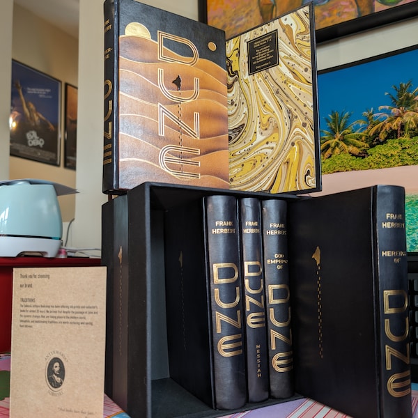 Frank Herbert - Dune Saga 6 Book Boxed, Complete Set, Leather Rebound ...