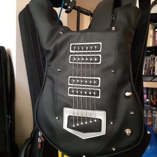 Unique Black Purse, Guitar Shaped Handbags Faux Leather, Handmade ...