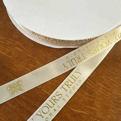 Personalized Hot Stamping Ribbon Printed With Your Logo Gold for Gift ...